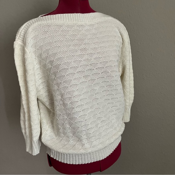 Vintage | Sweaters | Sweet Boat Neck Pointelle 7s 80s Delicate Vegan ...